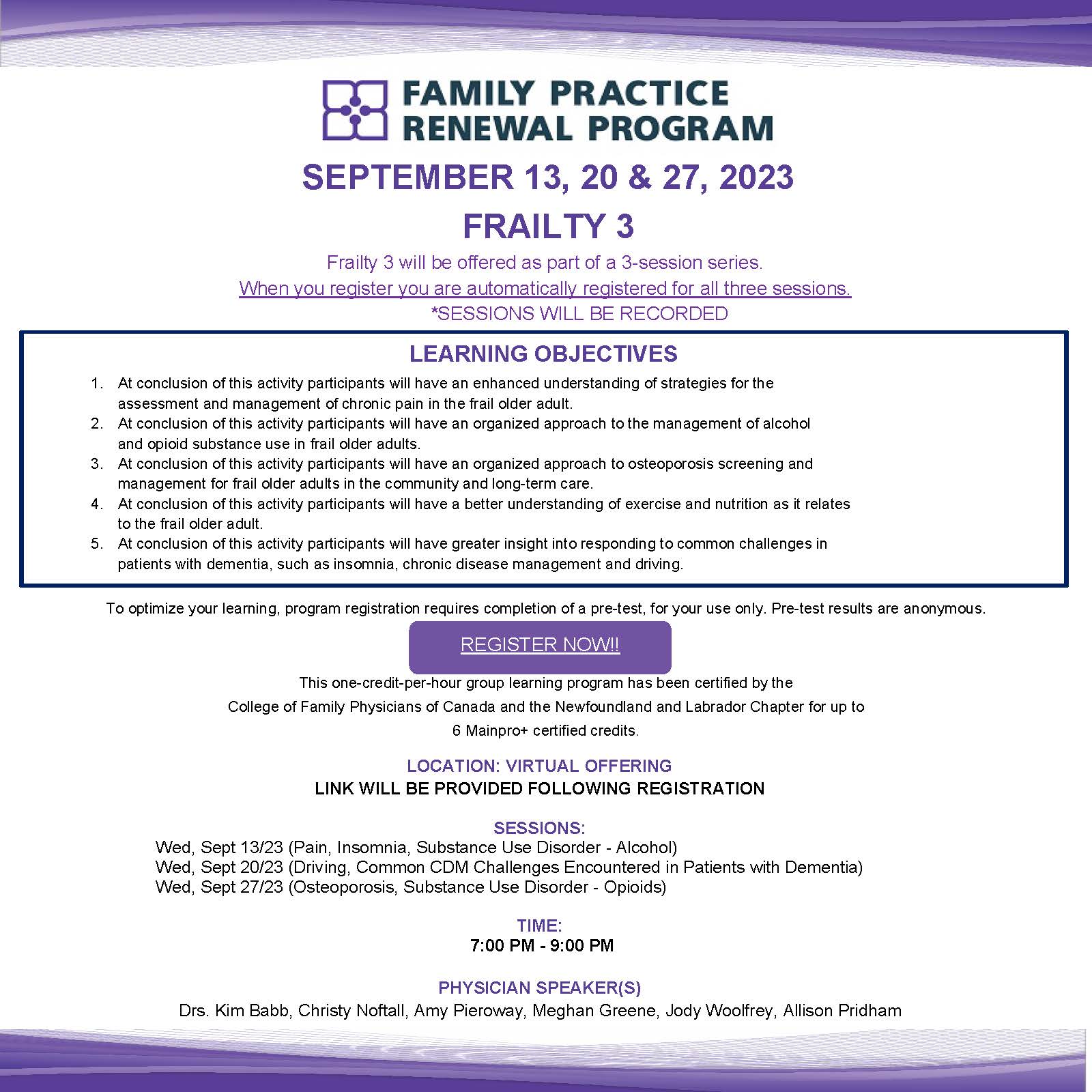 Offerings - Family Practice Renewal Program